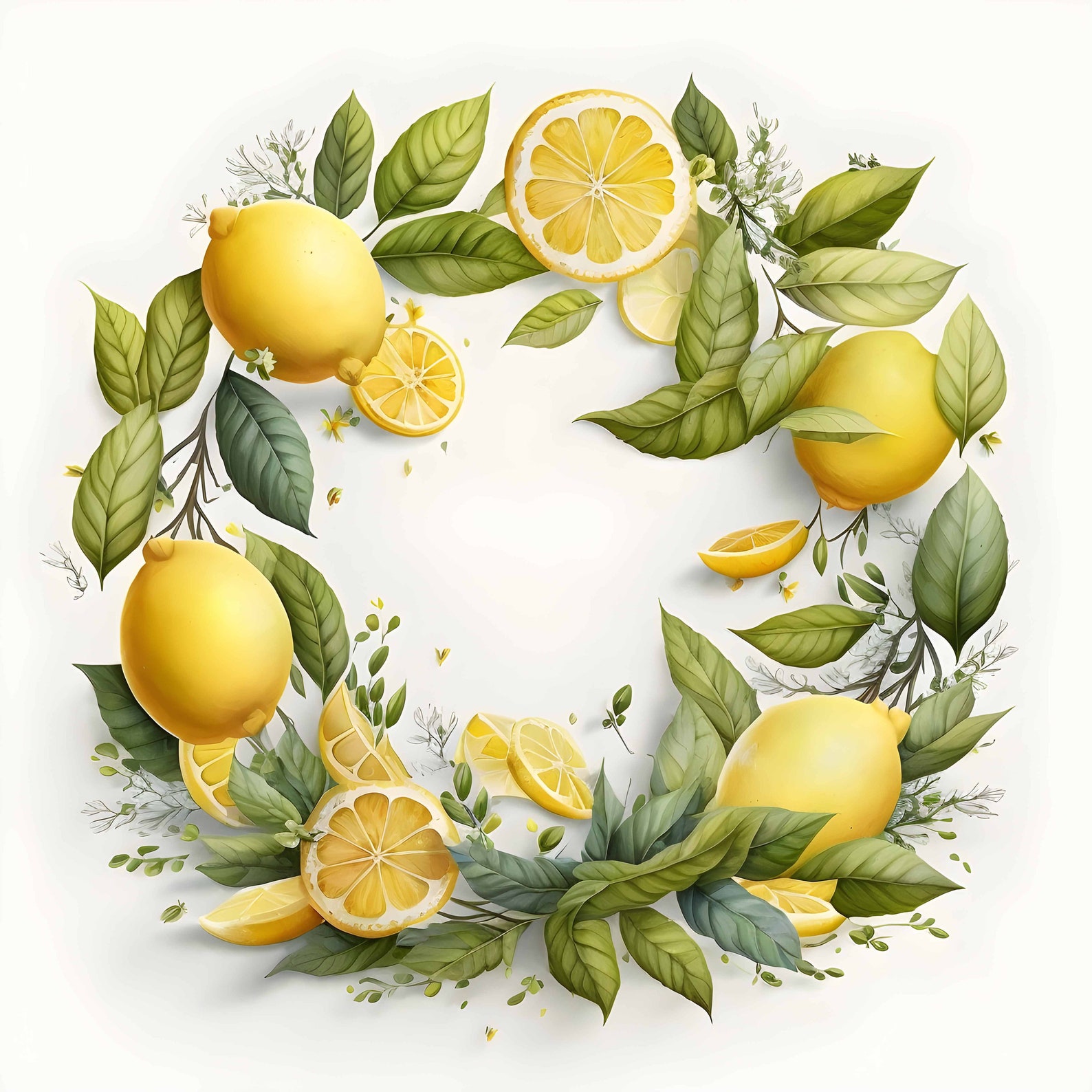 Lemon Frame, 10 High Quality Jpgs, Digital Planner, Digital Download ...