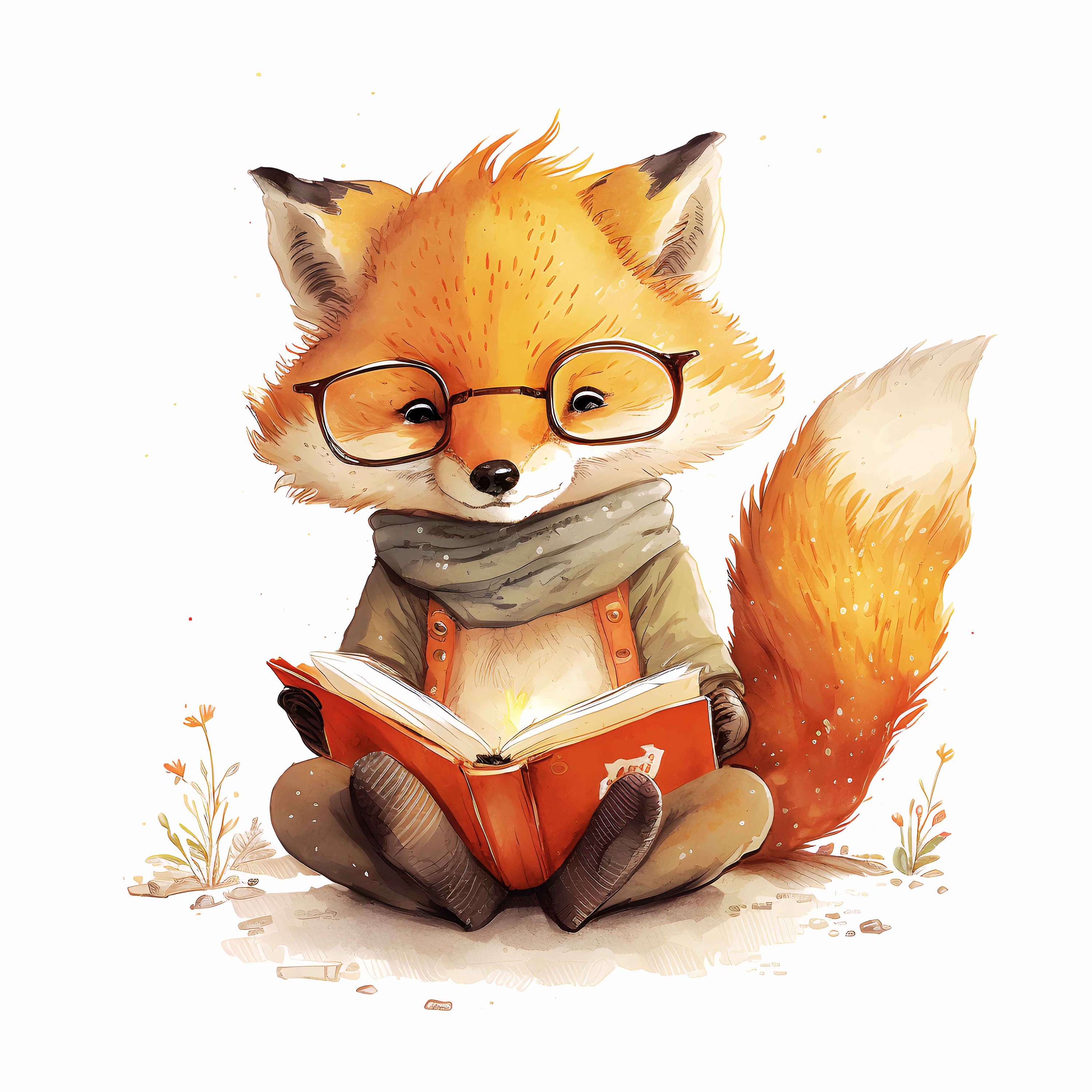 Fox Reading Book, 10 High Images, Animals Clipart, Collage Images ...