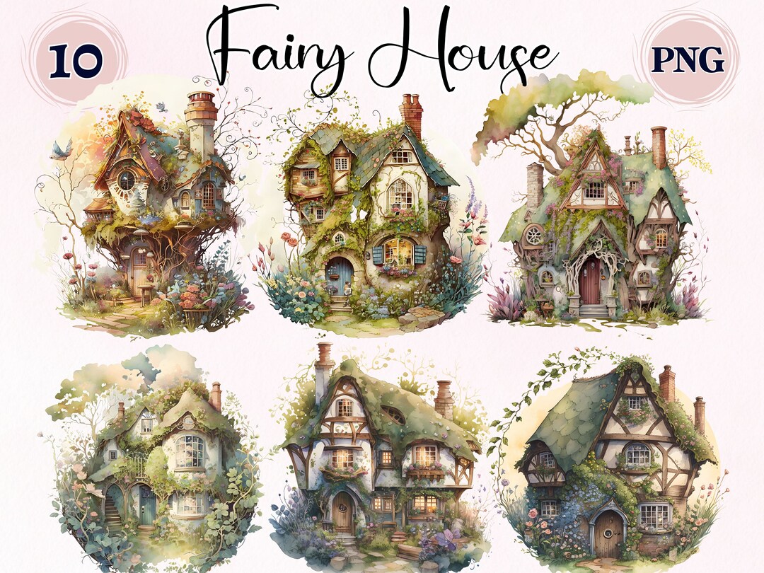 Watercolor Fairy House PNG, 1O High Quality Pngs, Clipart Houses ...
