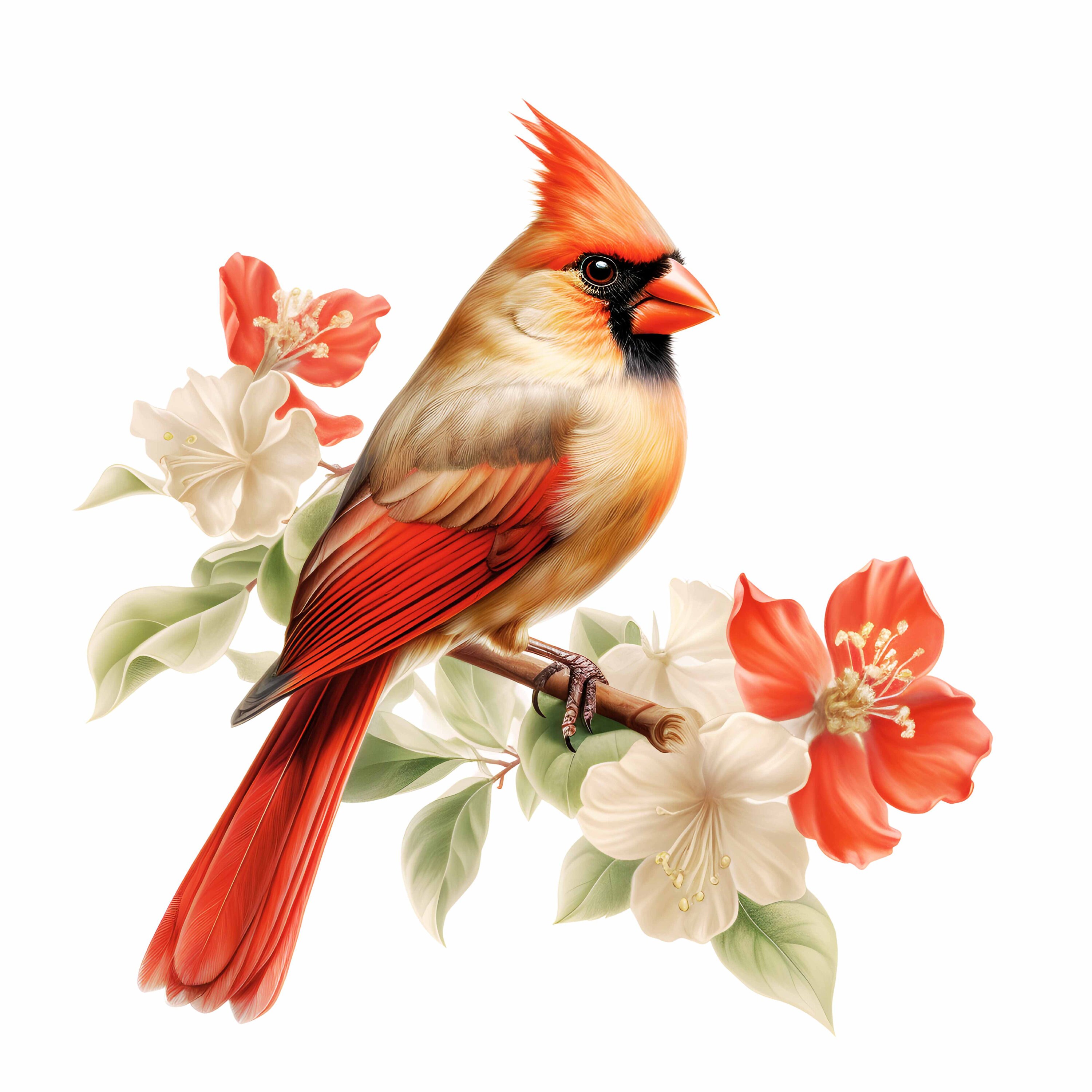 Watercolor Cardinal Bird, 10 High Quality Pngs, Clipart Pack Cardinal ...