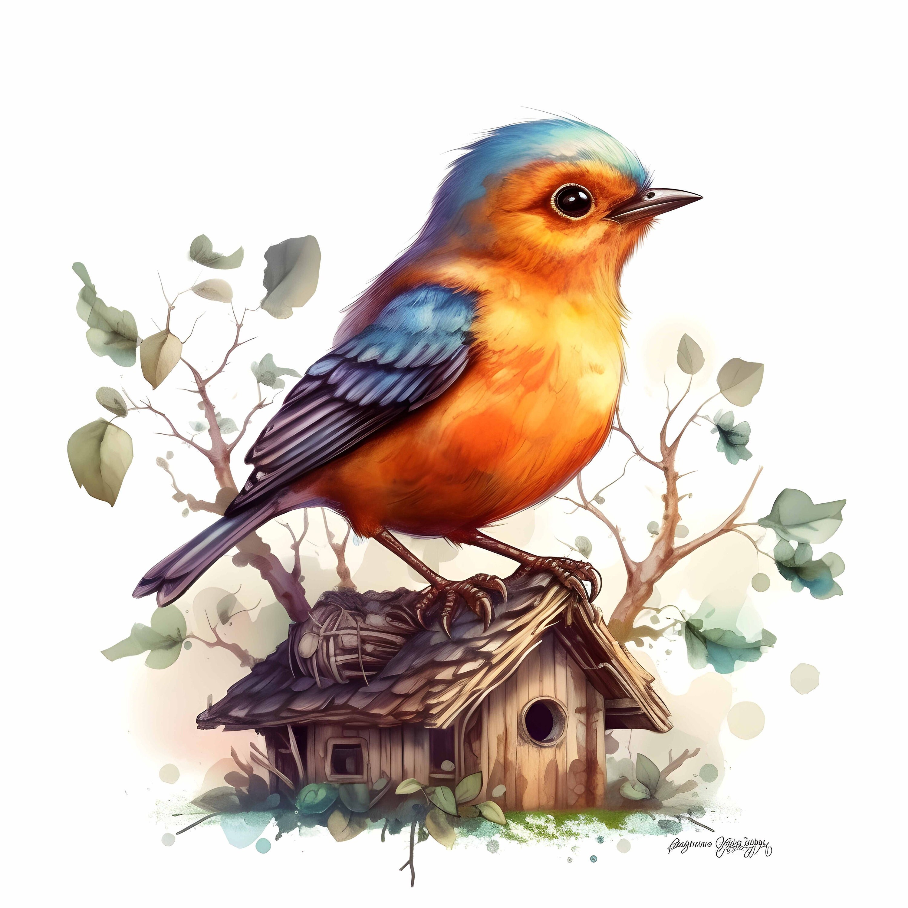 Cute Bird Clipart, 13 High Quality Jpgs, Digital Planner, Birds Cover ...