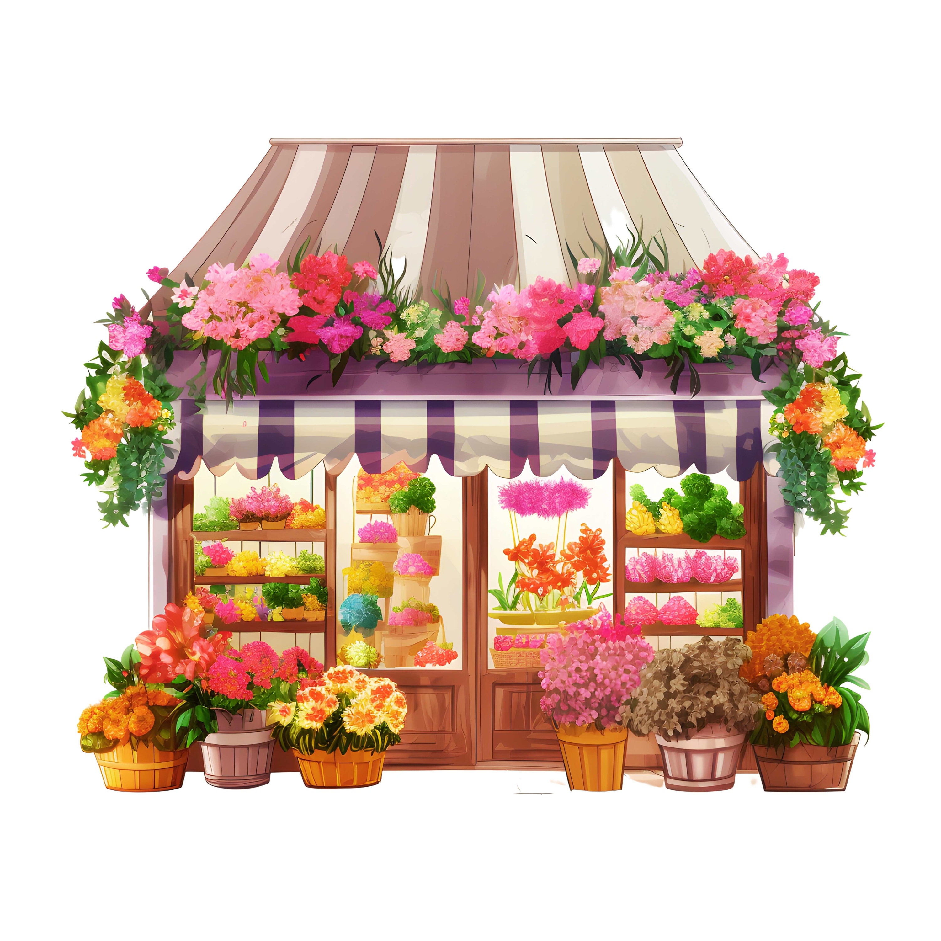 Shop of Flowers PNG, 10 High Quality Pngs, Watercolor Store of Flowers ...