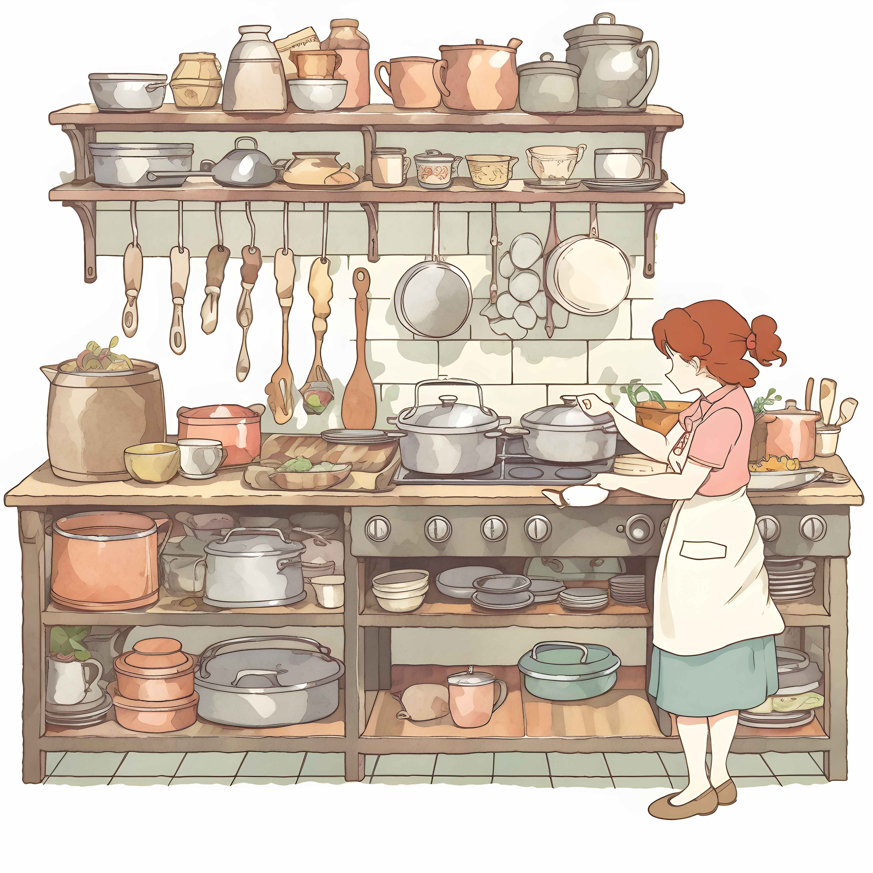 Clipart Kitchen, 9 High Quality Jpgs, Beautiful Kitchen, Commercial Use ...