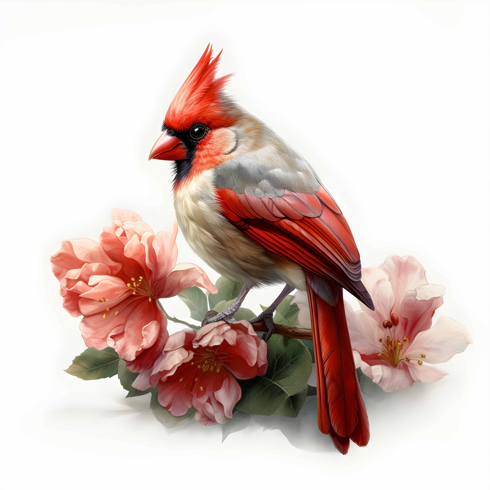 Watercolor Cardinal Bird, 10 High Quality Pngs, Clipart Pack Cardinal, Commercial Use ...
