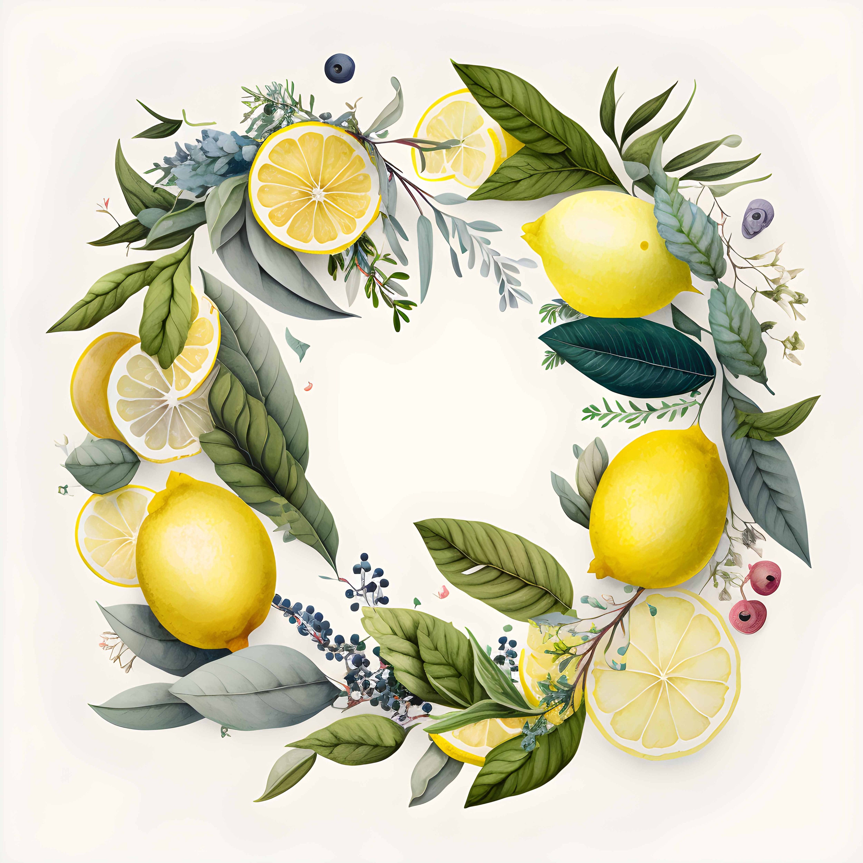 Lemon Frame, 10 High Quality Jpgs, Digital Planner, Digital Download ...