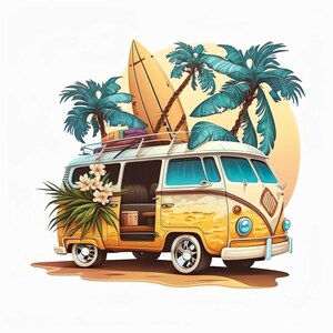 Van Surfing, 16 High Quality Jpgs, Clipart Summer, Clipart Surfing ...
