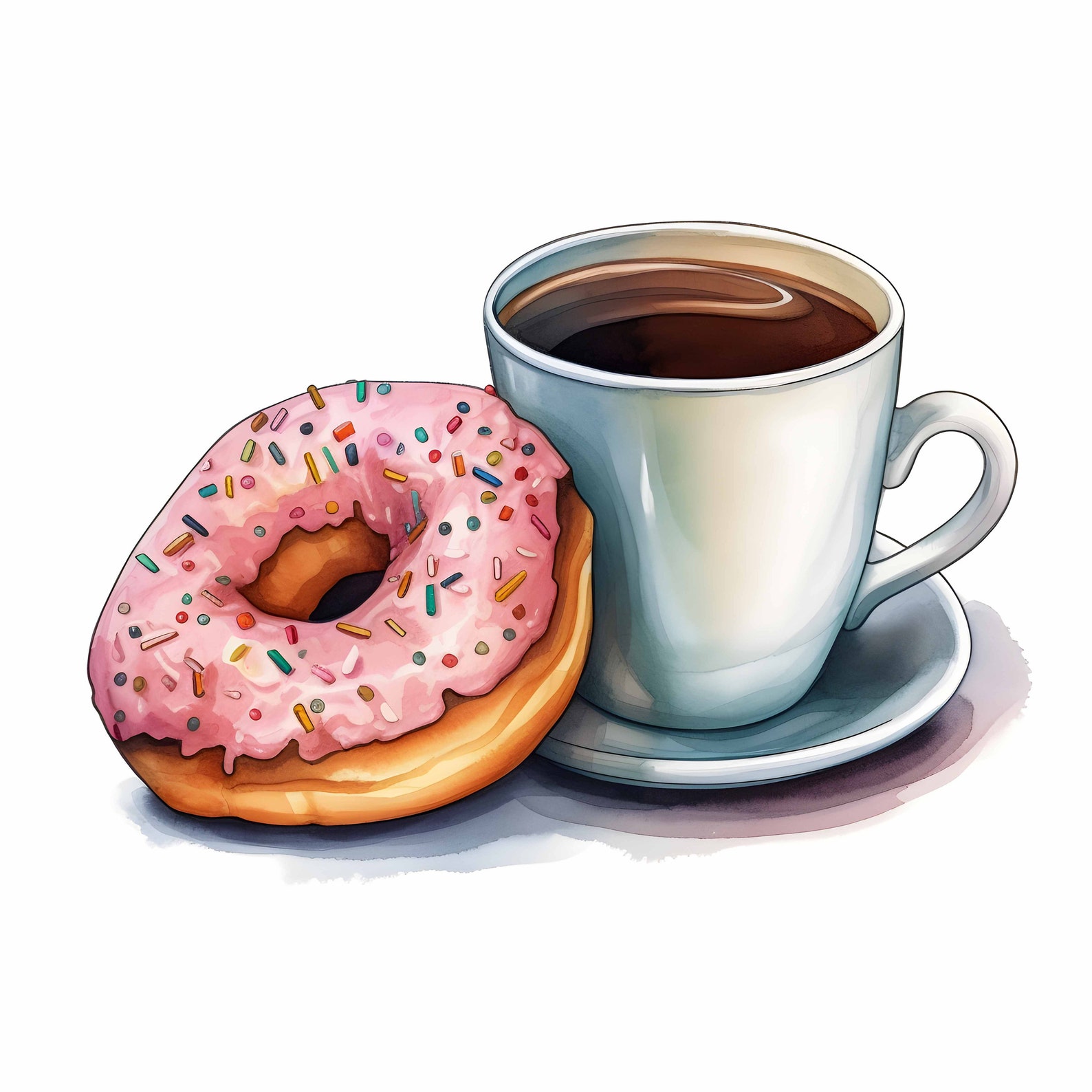Coffee and Donut, 14 High Quality Pngs, Clipart Donut, Clipart Coffee ...