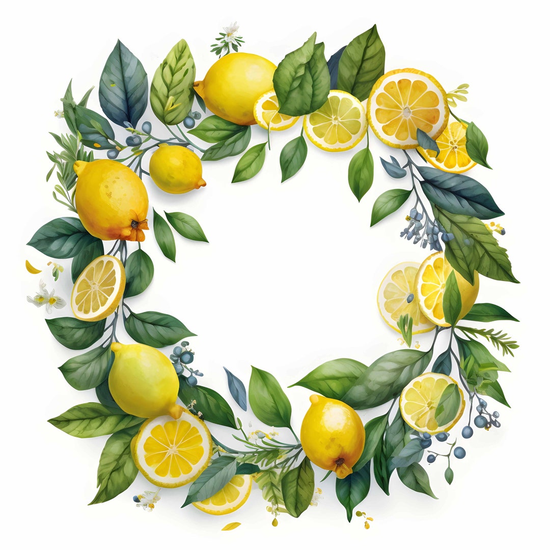 Lemon Frame, 10 High Quality Jpgs, Digital Planner, Digital Download ...