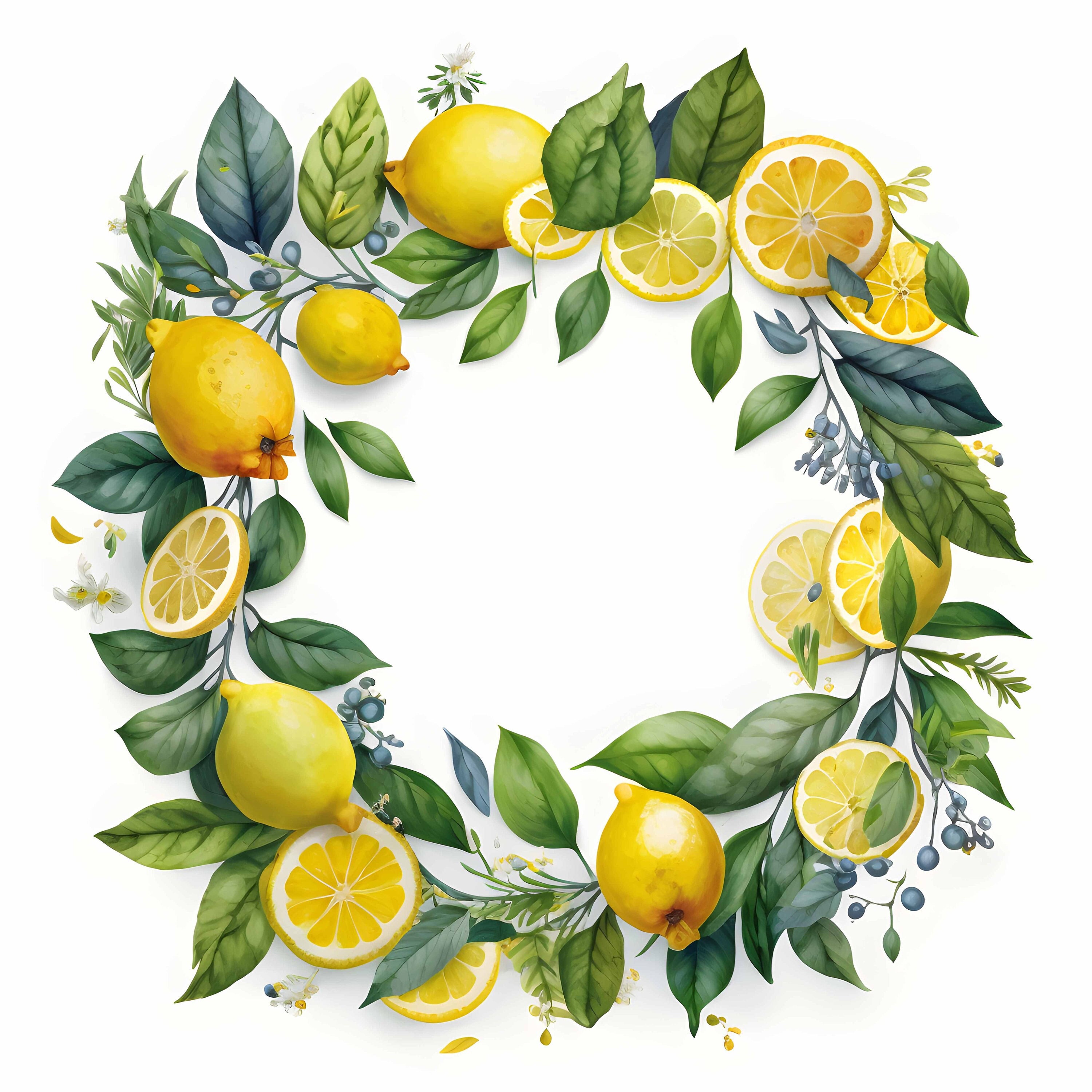 Lemon Frame, 10 High Quality Jpgs, Digital Planner, Digital Download ...