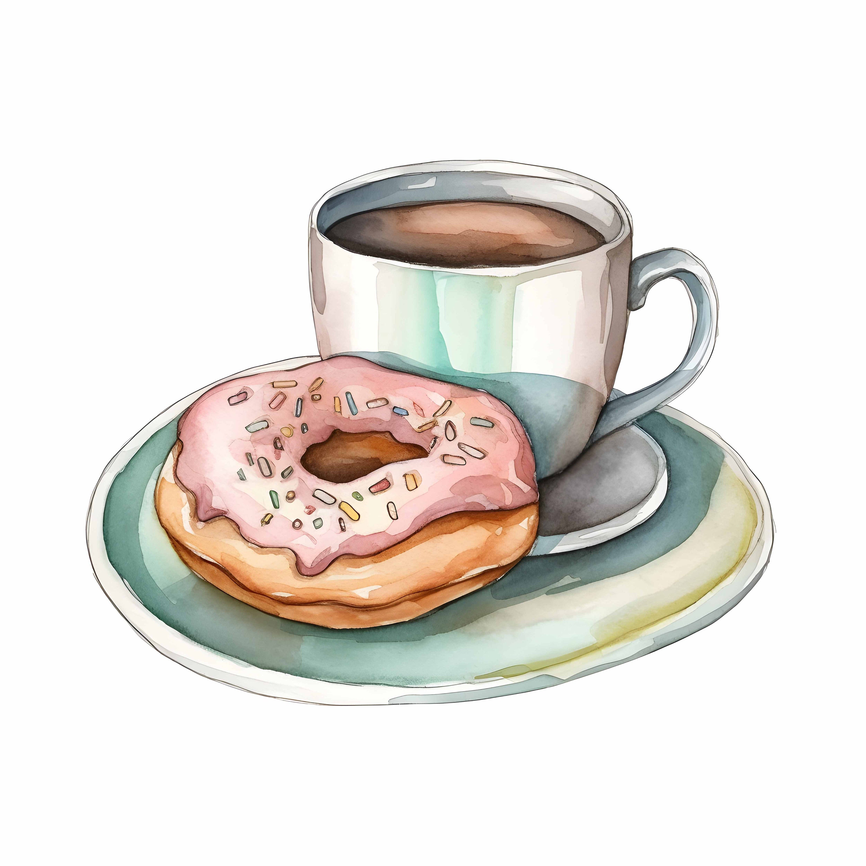 Coffee and Donut, 14 High Quality Pngs, Clipart Donut, Clipart Coffee ...
