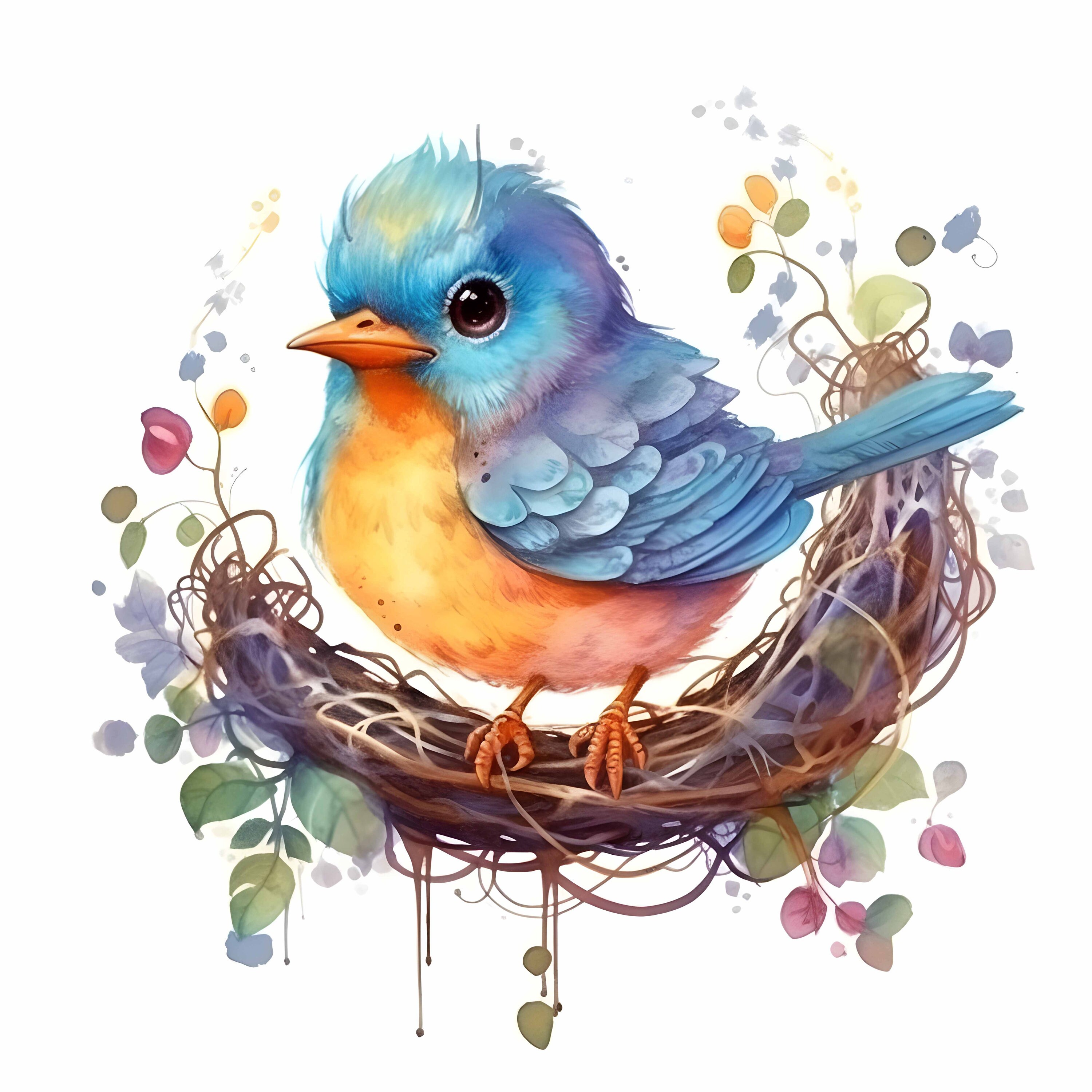 Cute Bird Clipart, 13 High Quality Jpgs, Digital Planner, Birds Cover ...