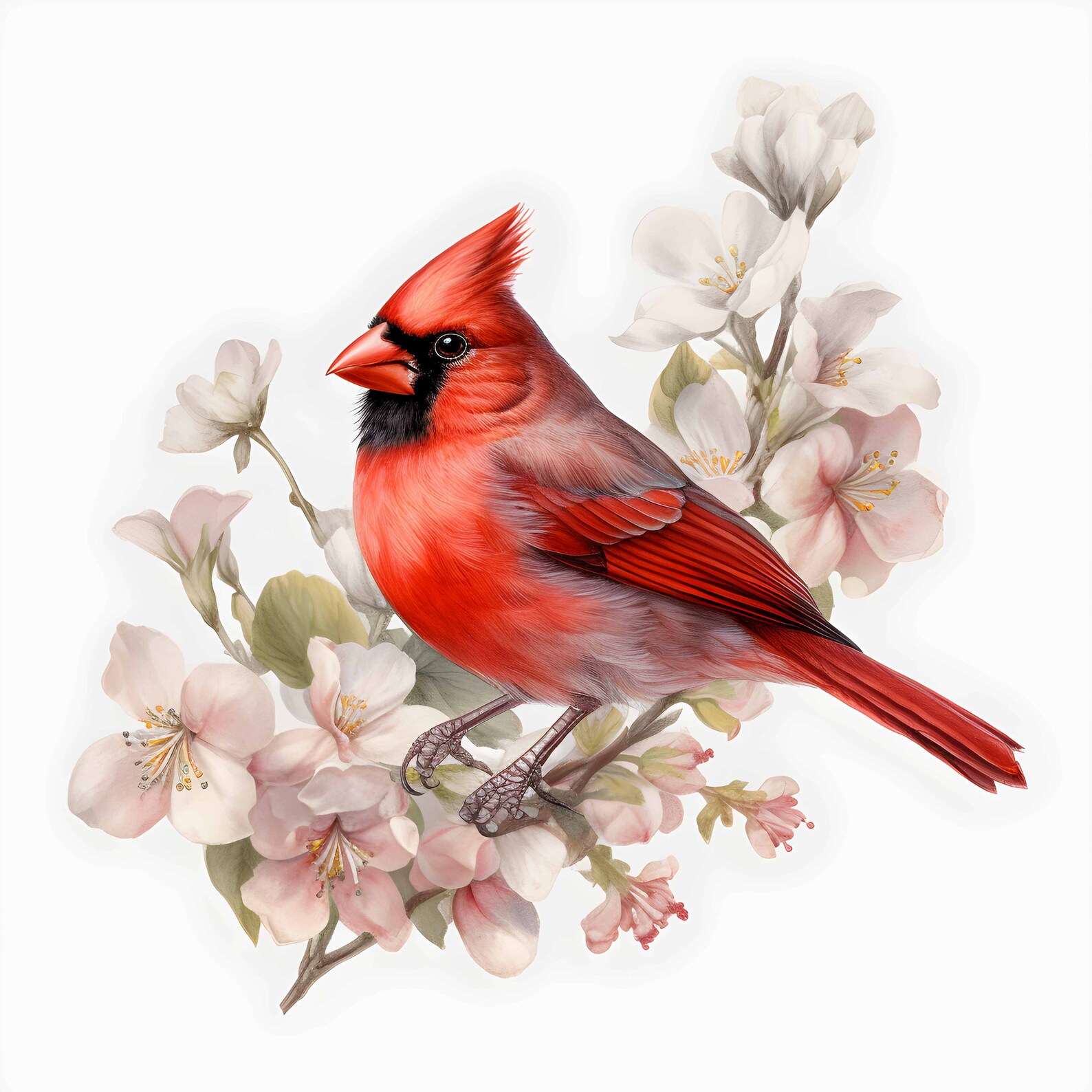 Watercolor Cardinal Bird, 10 High Quality Pngs, Clipart Pack Cardinal, Commercial Use ...
