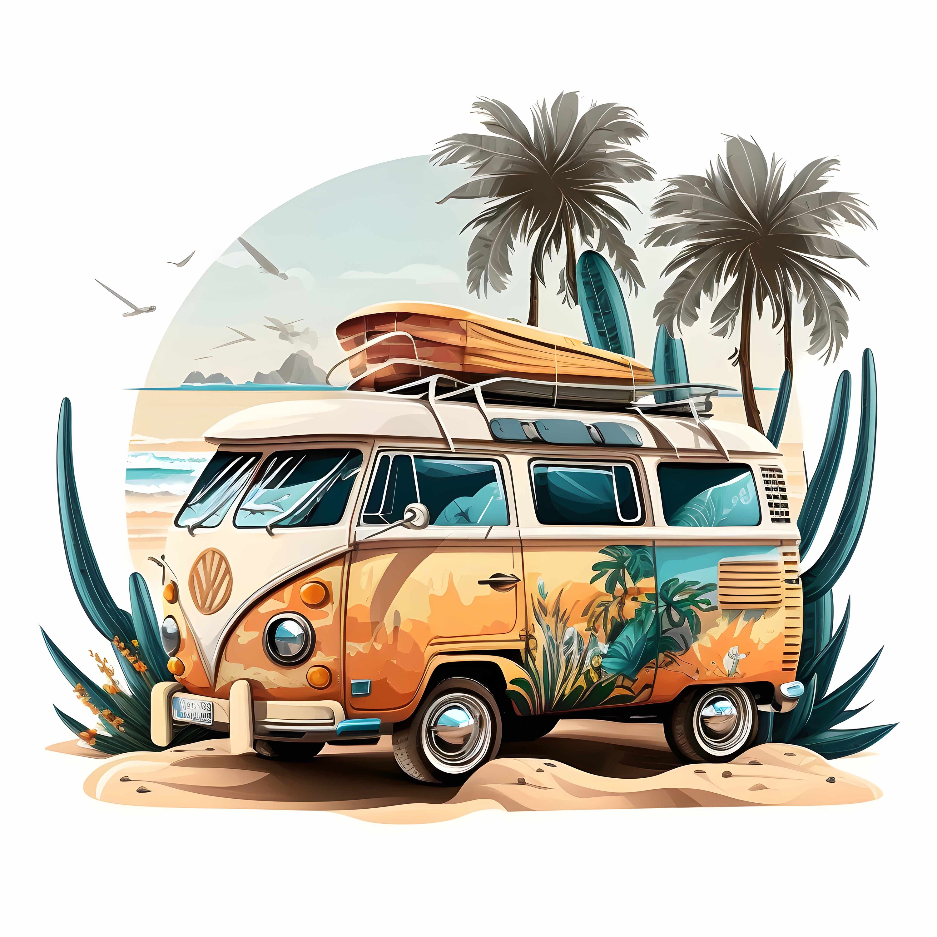 Van Surfing 16 High Quality Jpgs Clipart Summer Clipart - Etsy