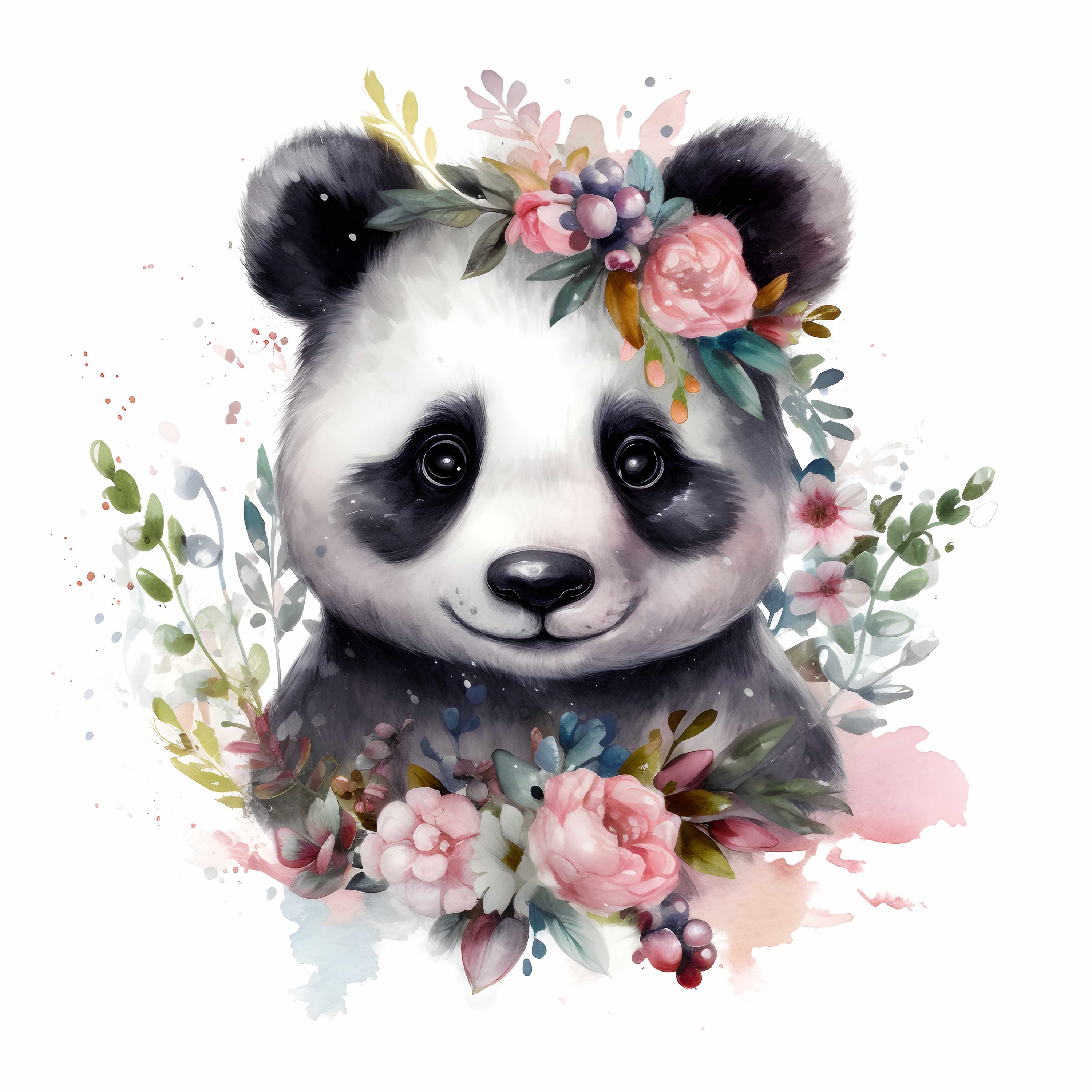 Watercolor Baby Panda, 9 High Clipart Images, Digital Download, Card ...