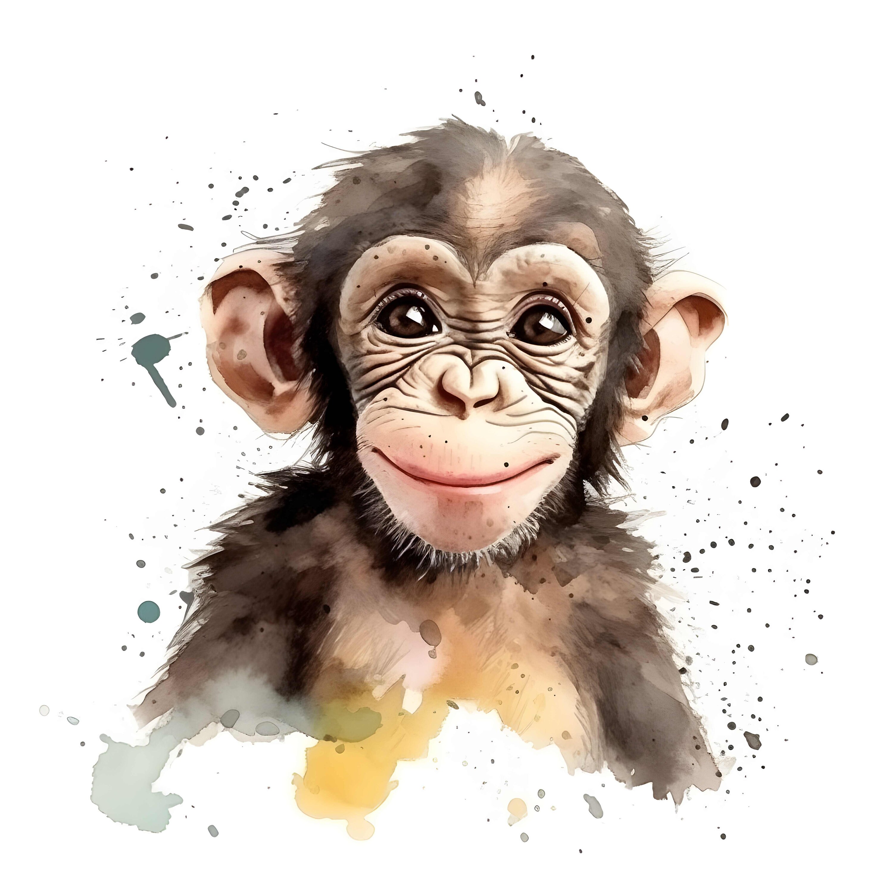 Watercolor Chimp PNG, Clipart 10 High Quality, Clipart Chimp PNG ...