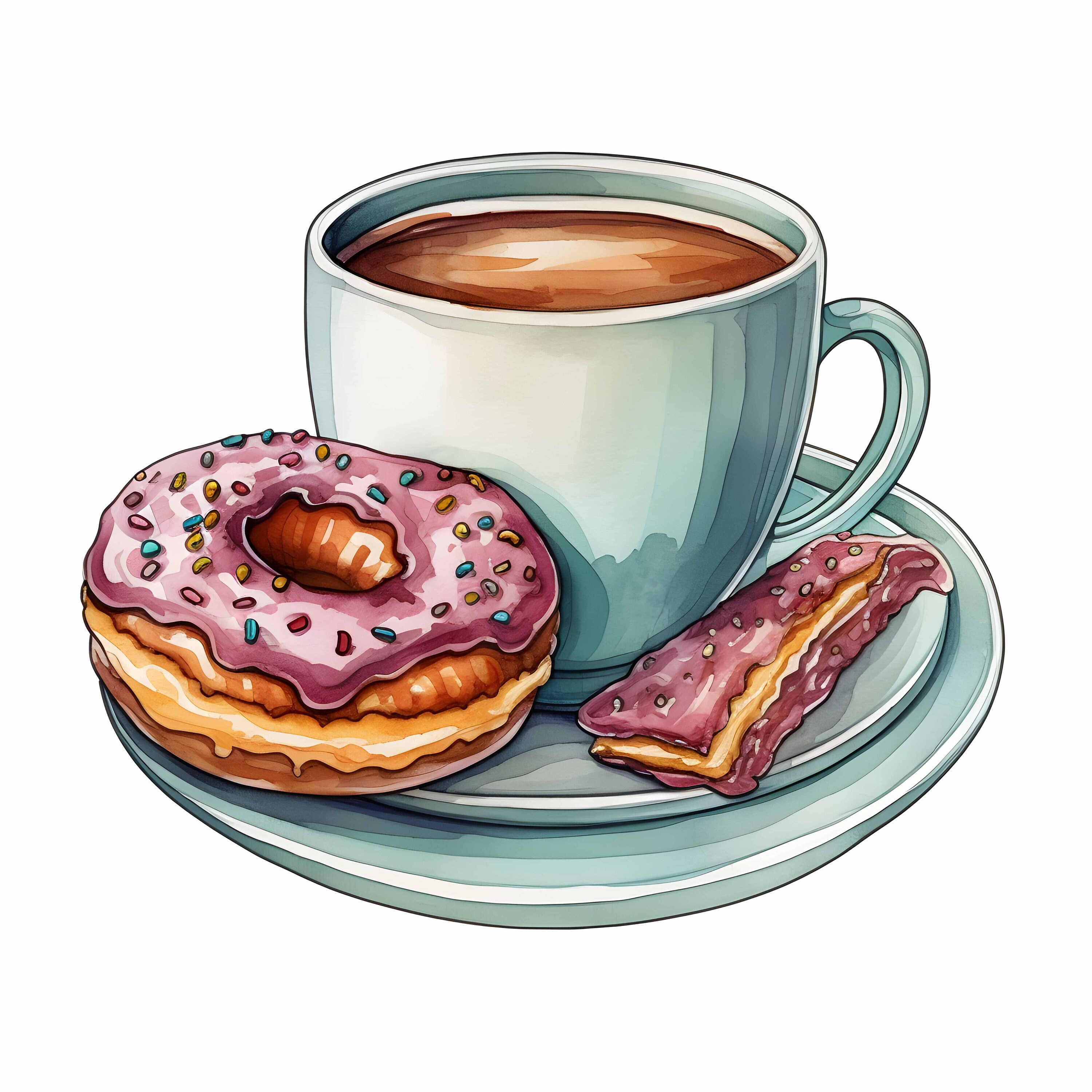 Coffee and Donut, 14 High Quality Pngs, Clipart Donut, Clipart Coffee ...
