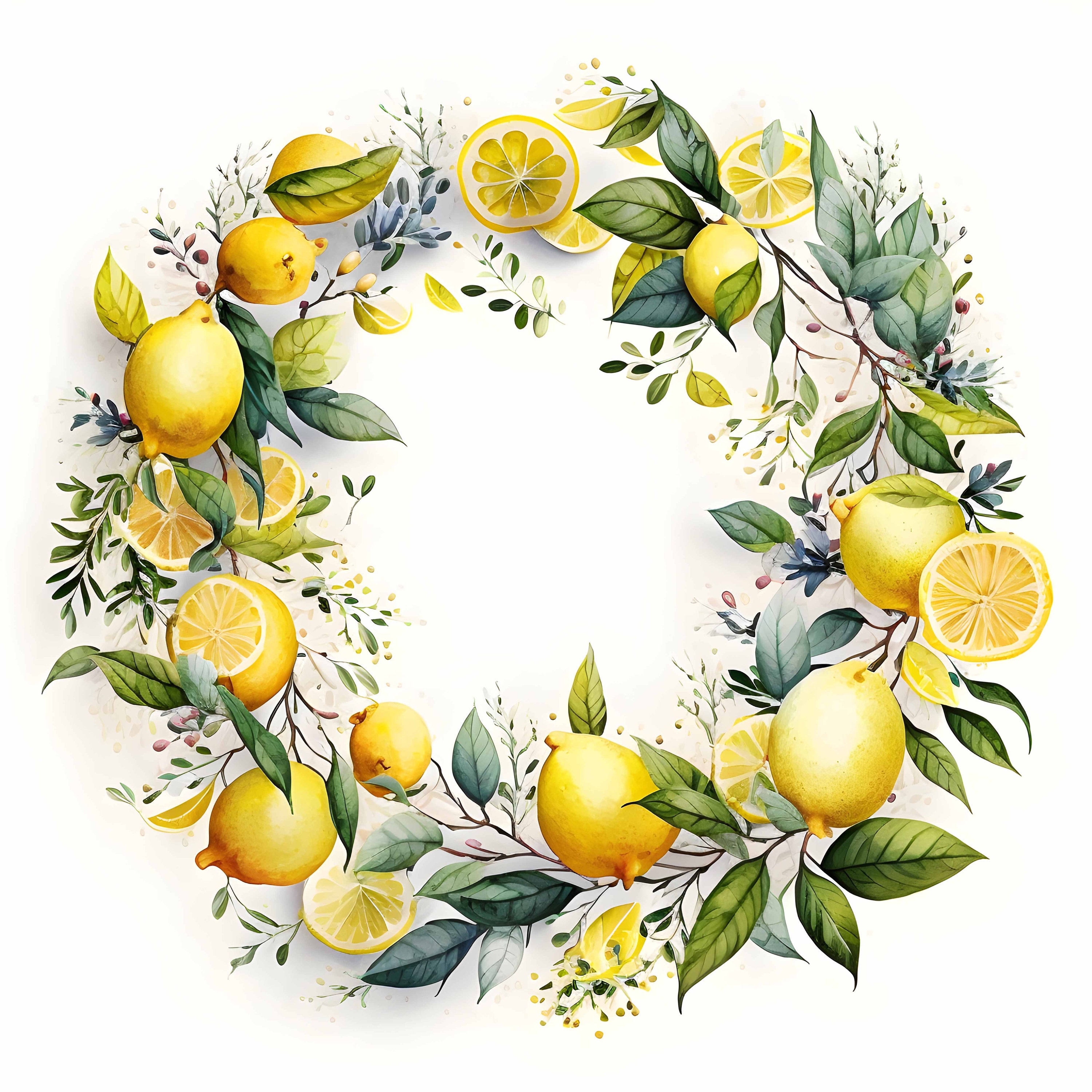 Lemon Frame, 10 High Quality Jpgs, Digital Planner, Digital Download ...