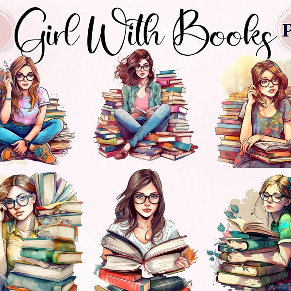 Cute Girl Book Art - Etsy