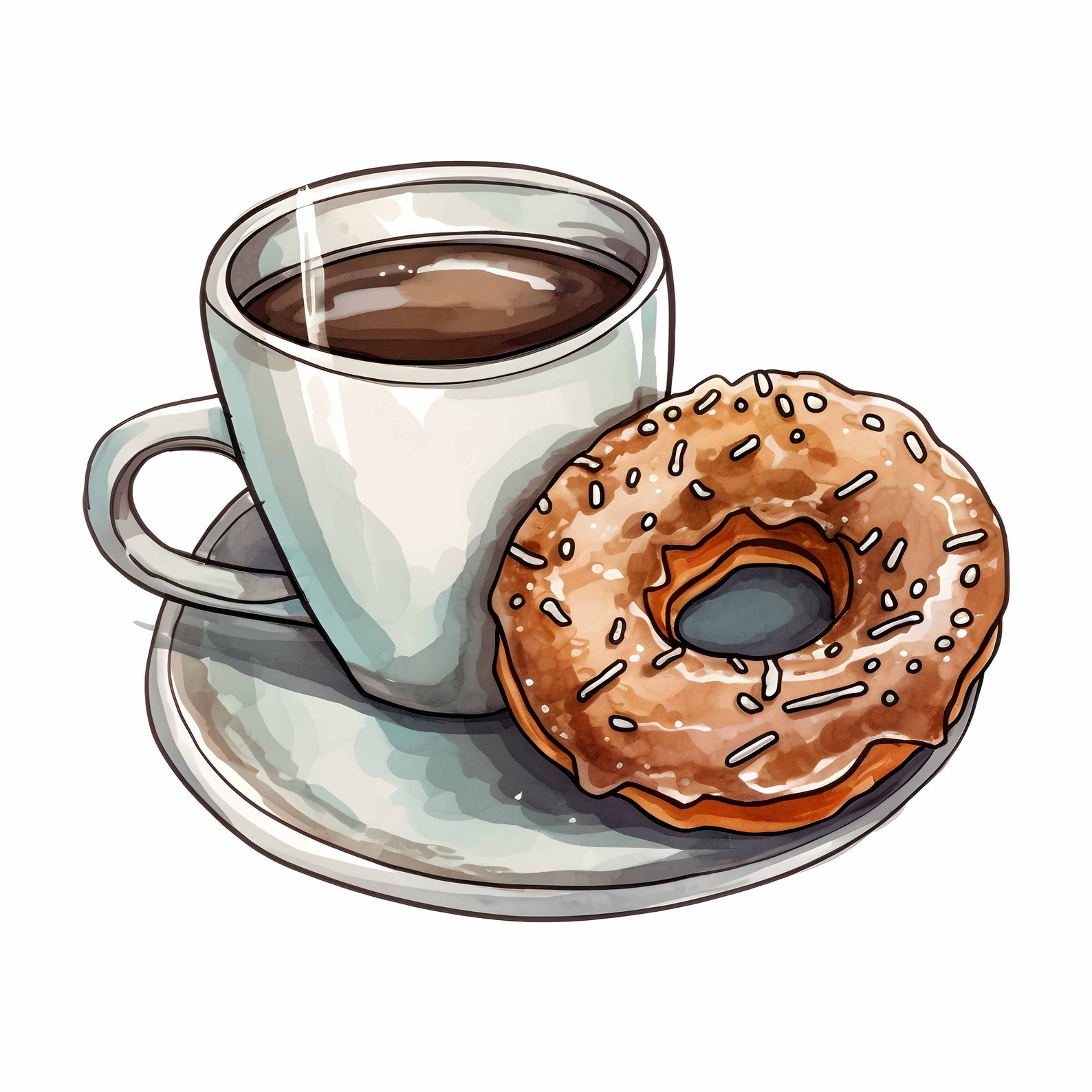 Coffee and Donut, 14 High Quality Pngs, Clipart Donut, Clipart Coffee ...