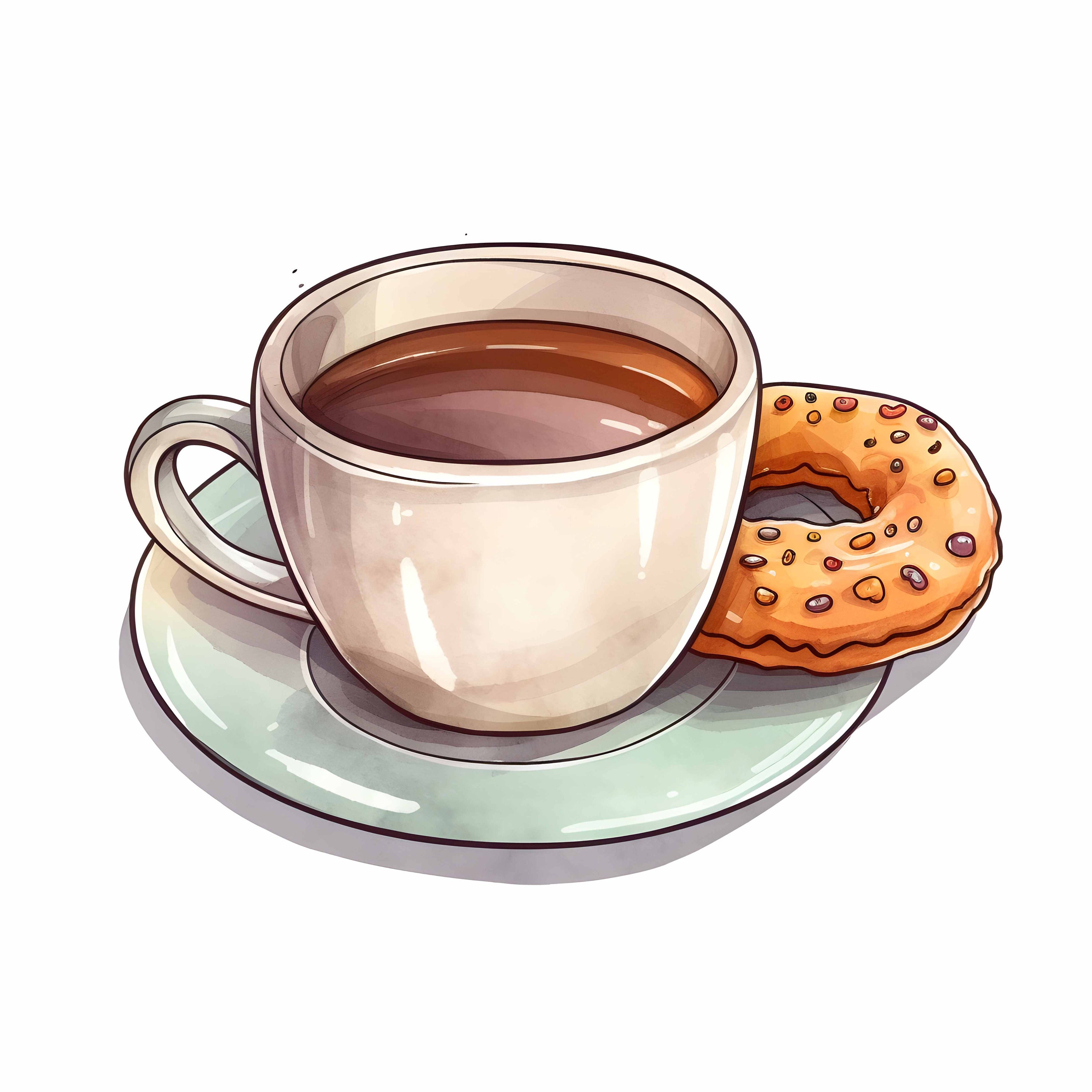 Coffee and Donut, 14 High Quality Pngs, Clipart Donut, Clipart Coffee ...