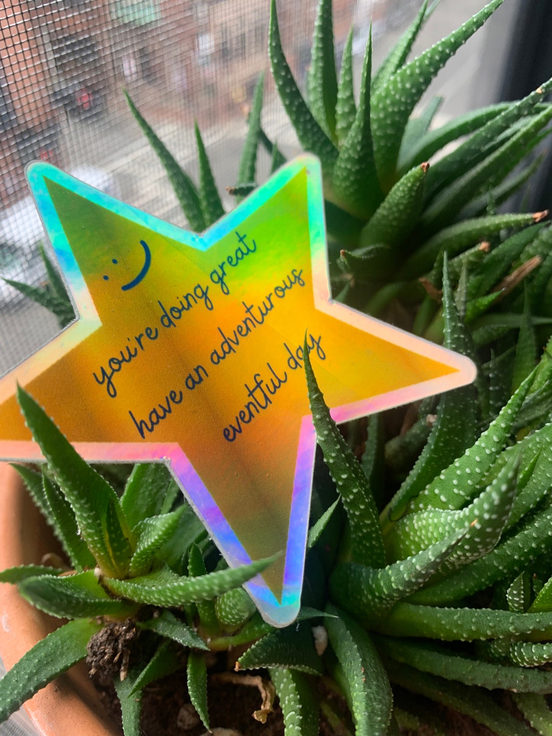 Motivational Funny Holographic Gold Star Sticker: You’re Doing Great - Etsy