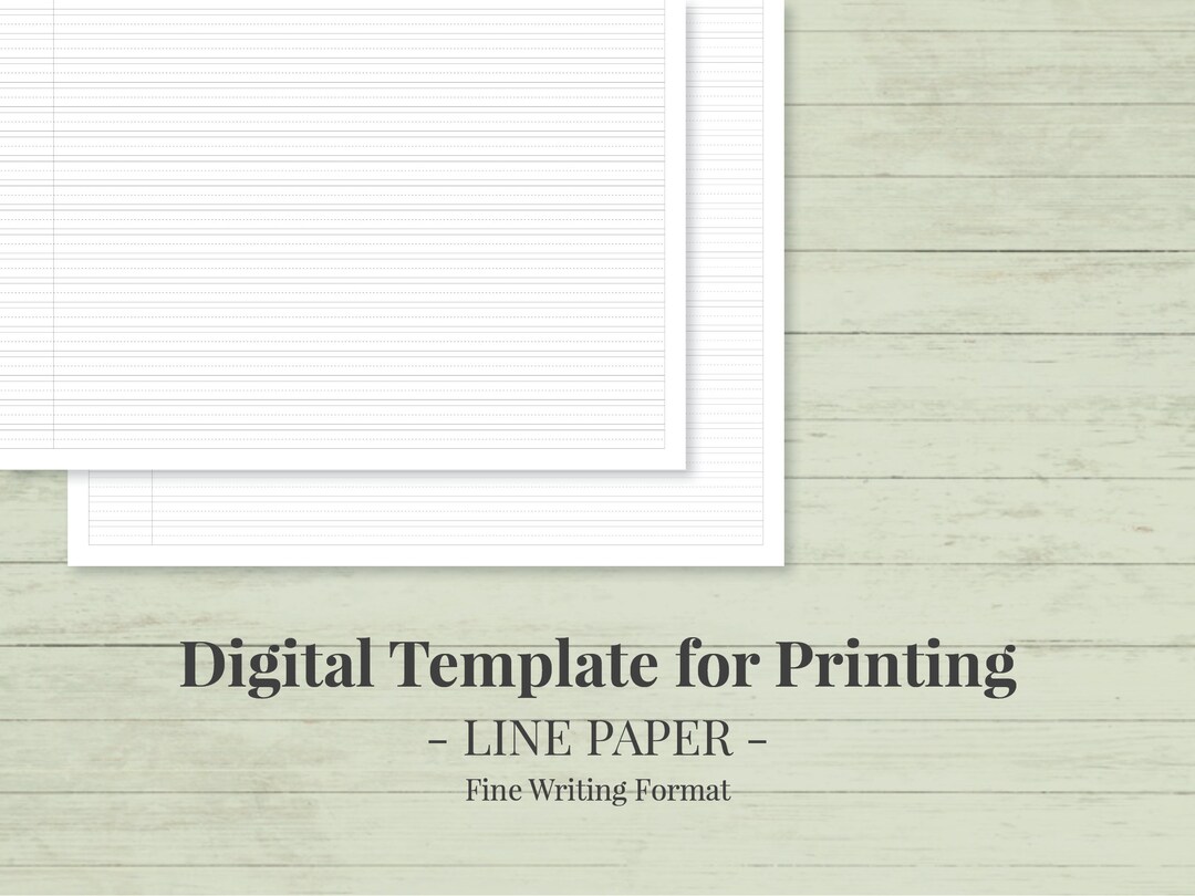 LINE FORMAT (fine Writing) - Digital Template Design for Printing - 8.5 ...