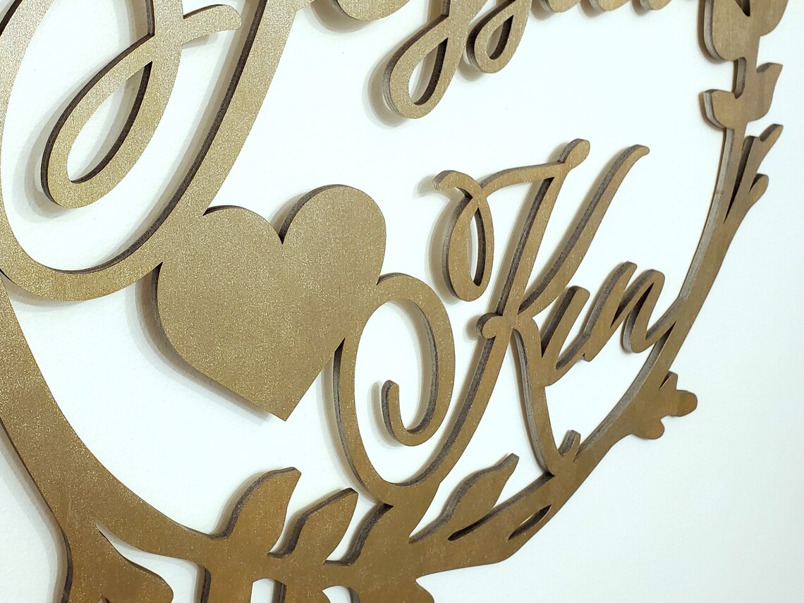 EMBLEM - Personalized Wood Signage Cutout - Crest for Wedding Reception ...