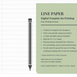LINE FORMAT (fine Writing) - Digital Template Design for Printing - 8.5 ...