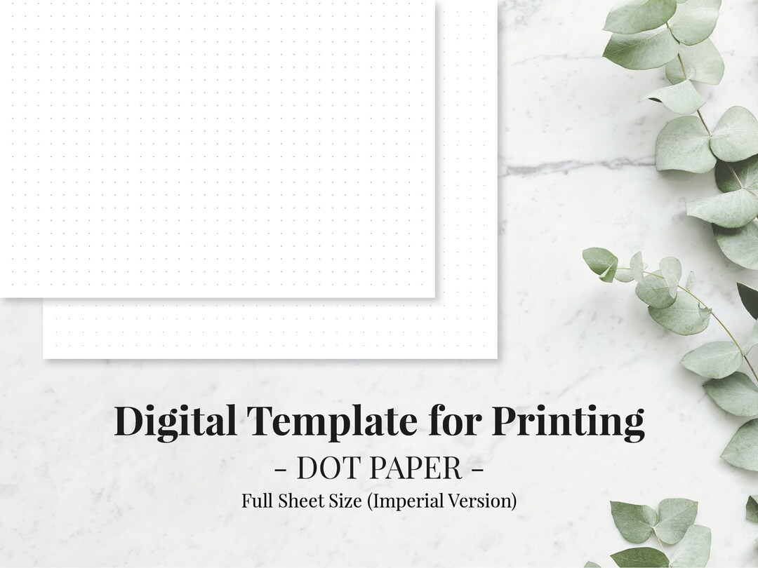 DOT LAYOUT (in Imperial) - Designer Digital Template for Printing - 8.5 ...