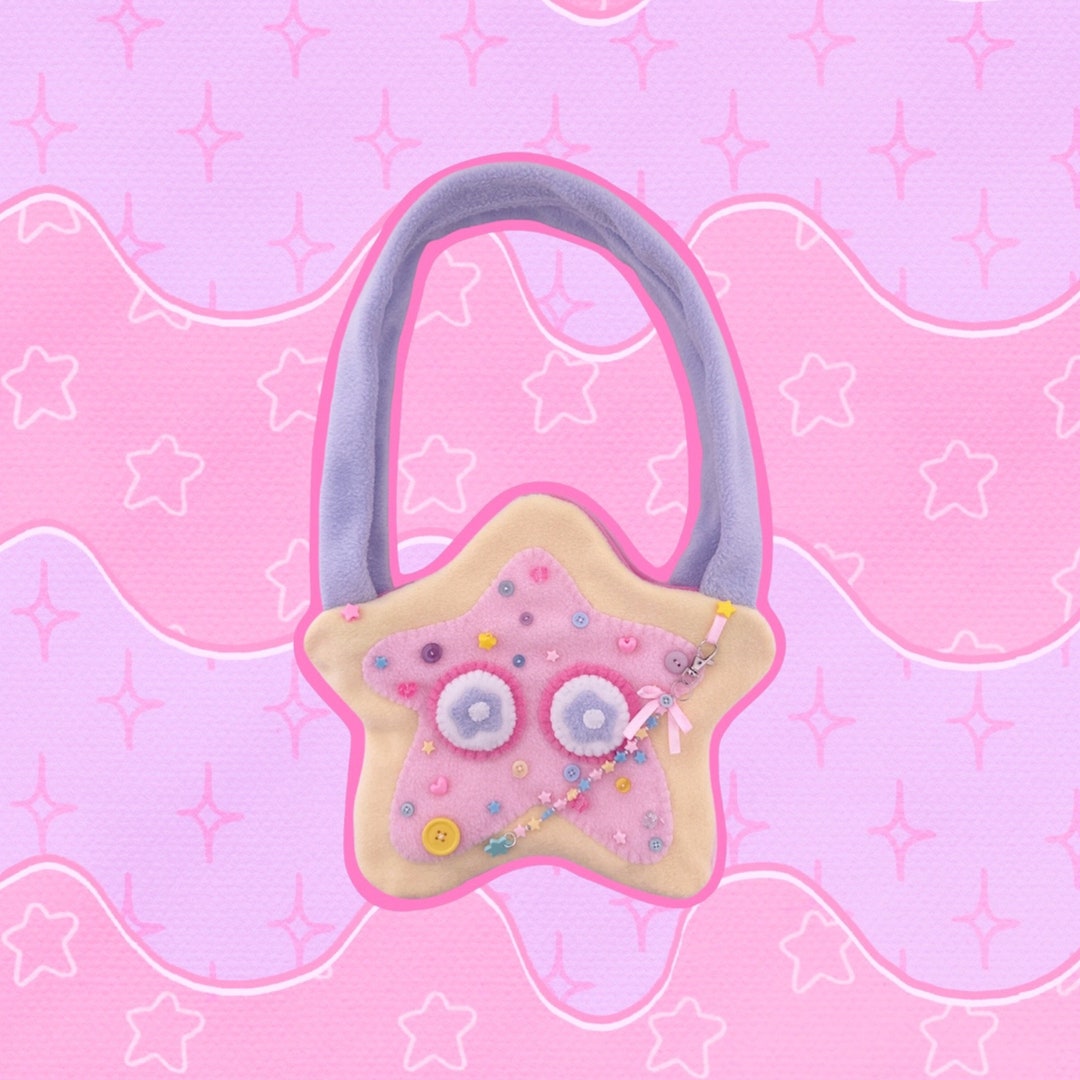 Kawaii Pastel Harajuku Handmade Cartoon Kidcore Button & Bead Plush ...