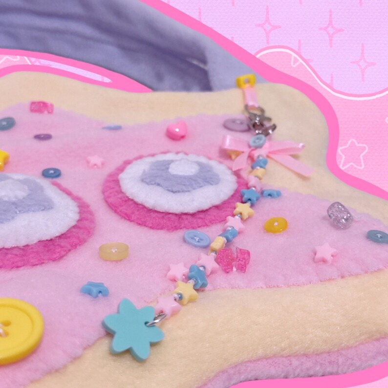 Kawaii Pastel Harajuku Handmade Cartoon Kidcore Button & Bead Plush ...