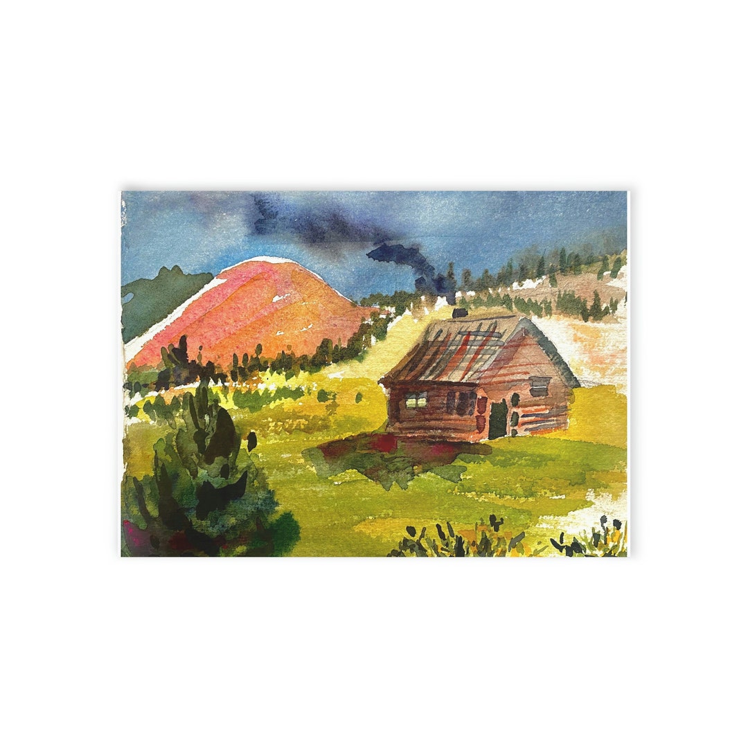 Cabin Holiday Cards - Etsy