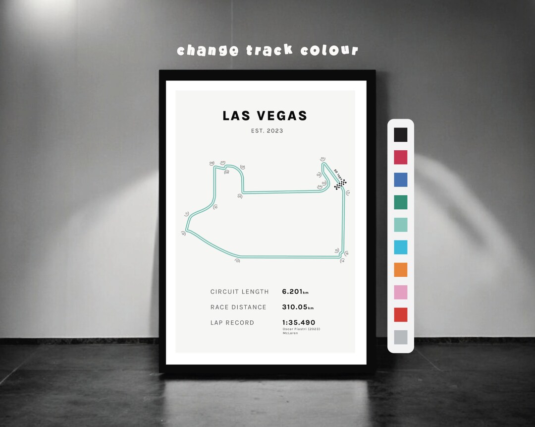Las Vegas Grand Prix Formula 1 A5, A4, A3 Print part of the Race Track ...