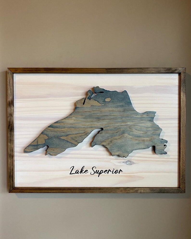 Custom Lake Wood Map - Handmade, Wall Art, Home Décor, Woodwork - Etsy