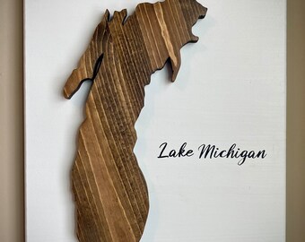 Custom Lake Wood Map Handmade, Wall Art, Home Décor, Woodwork - Etsy