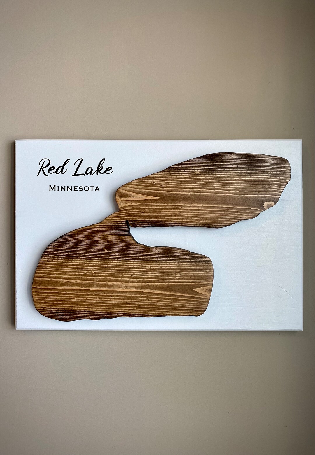 Red Lake Wood Map, Wall Art, Home Décor, Handmade Woodwork - Etsy