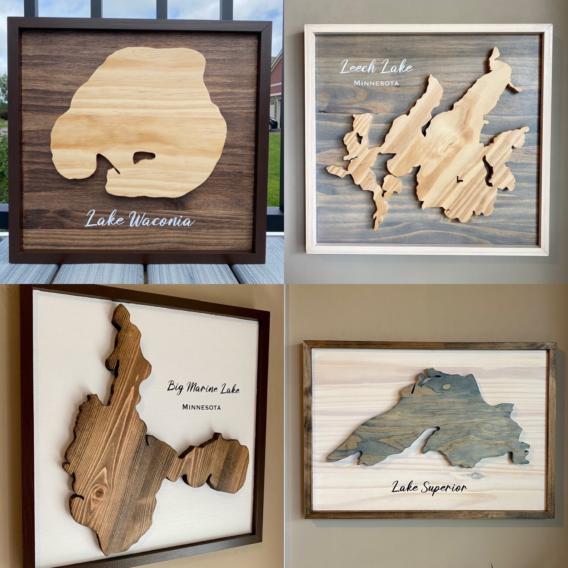 Custom Lake Wood Map - Handmade, Wall Art, Home Décor, Woodwork - Etsy