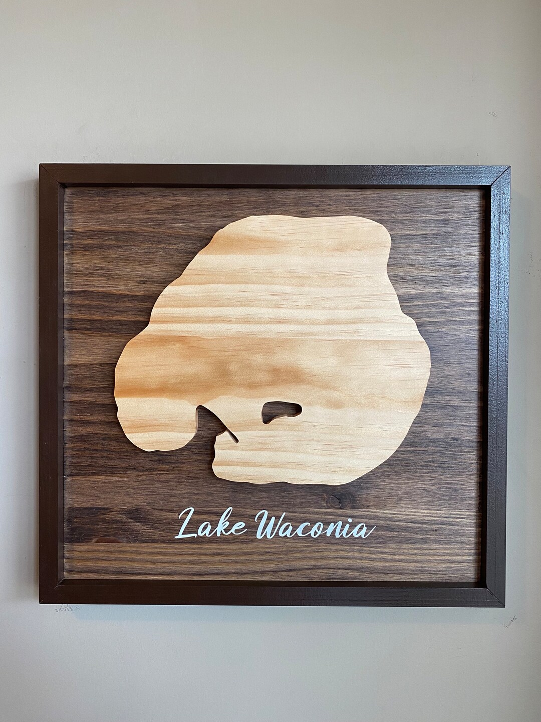 Lake Waconia Handmade Wood Map Wall Art Home Décor - Etsy