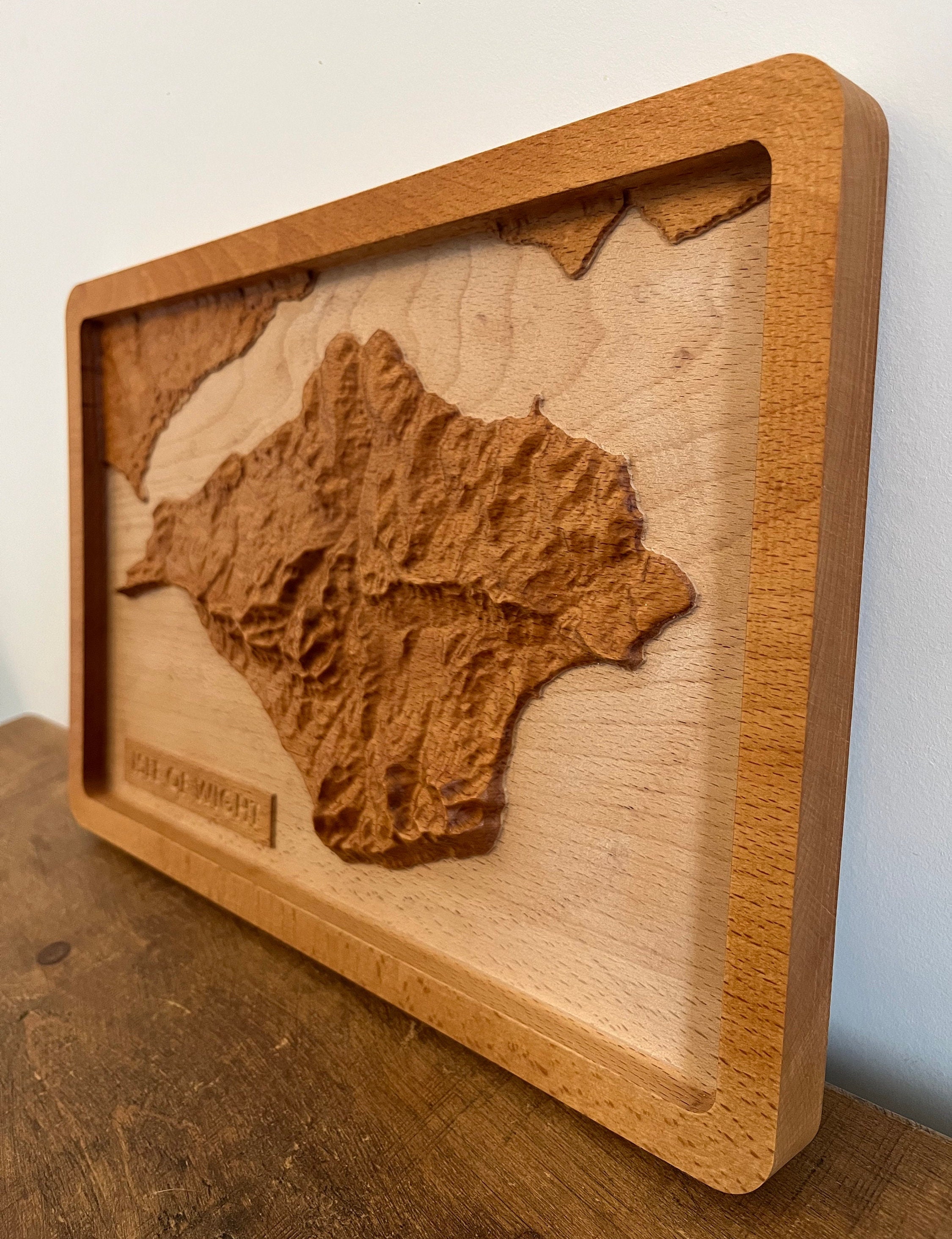 Isle of Wight 3D Topographic Wall Map Solid Wood 3D Carving Gift - Etsy UK