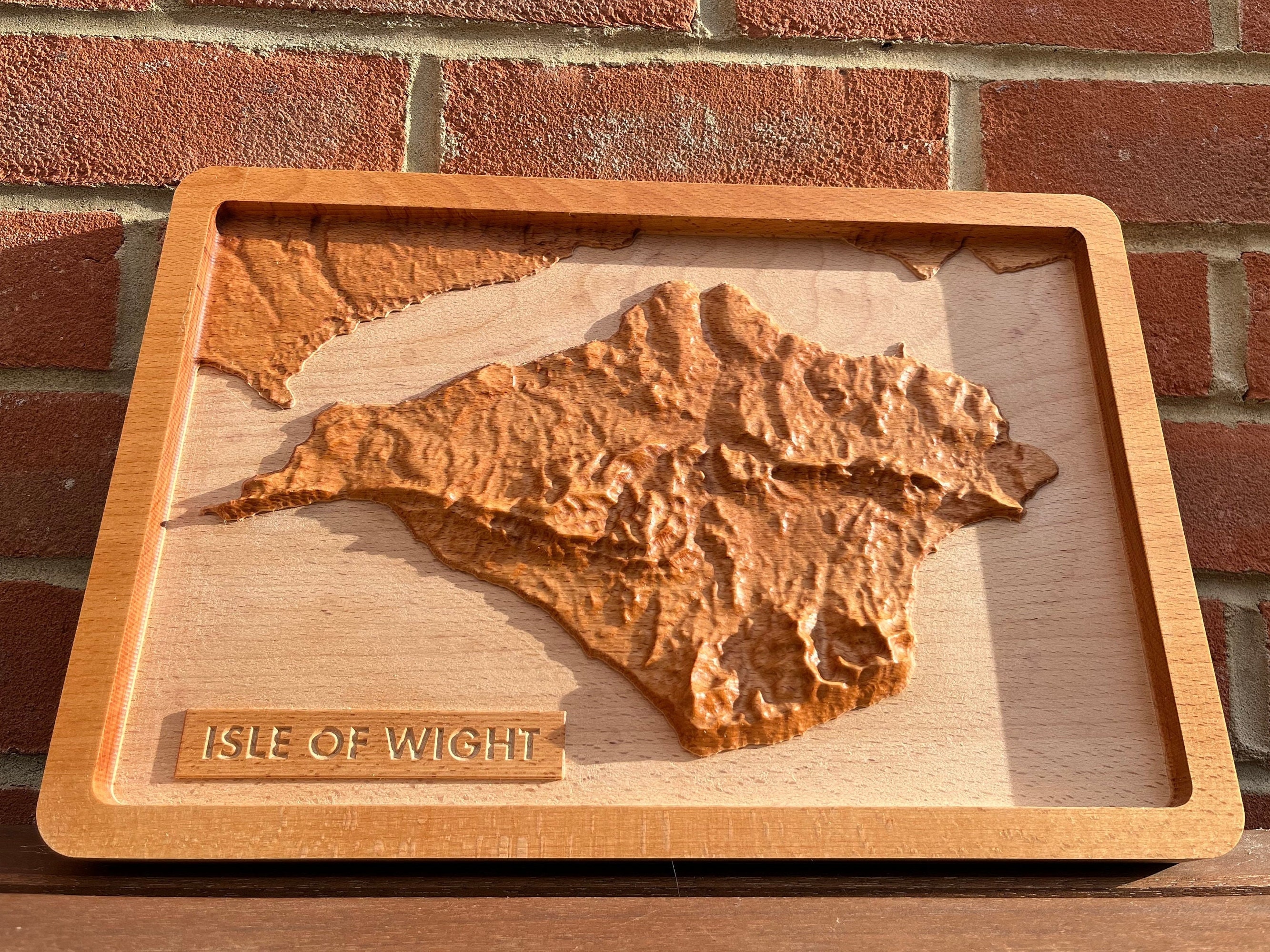 Isle of Wight 3D Topographic Wall Map Solid Wood 3D Carving Gift - Etsy UK