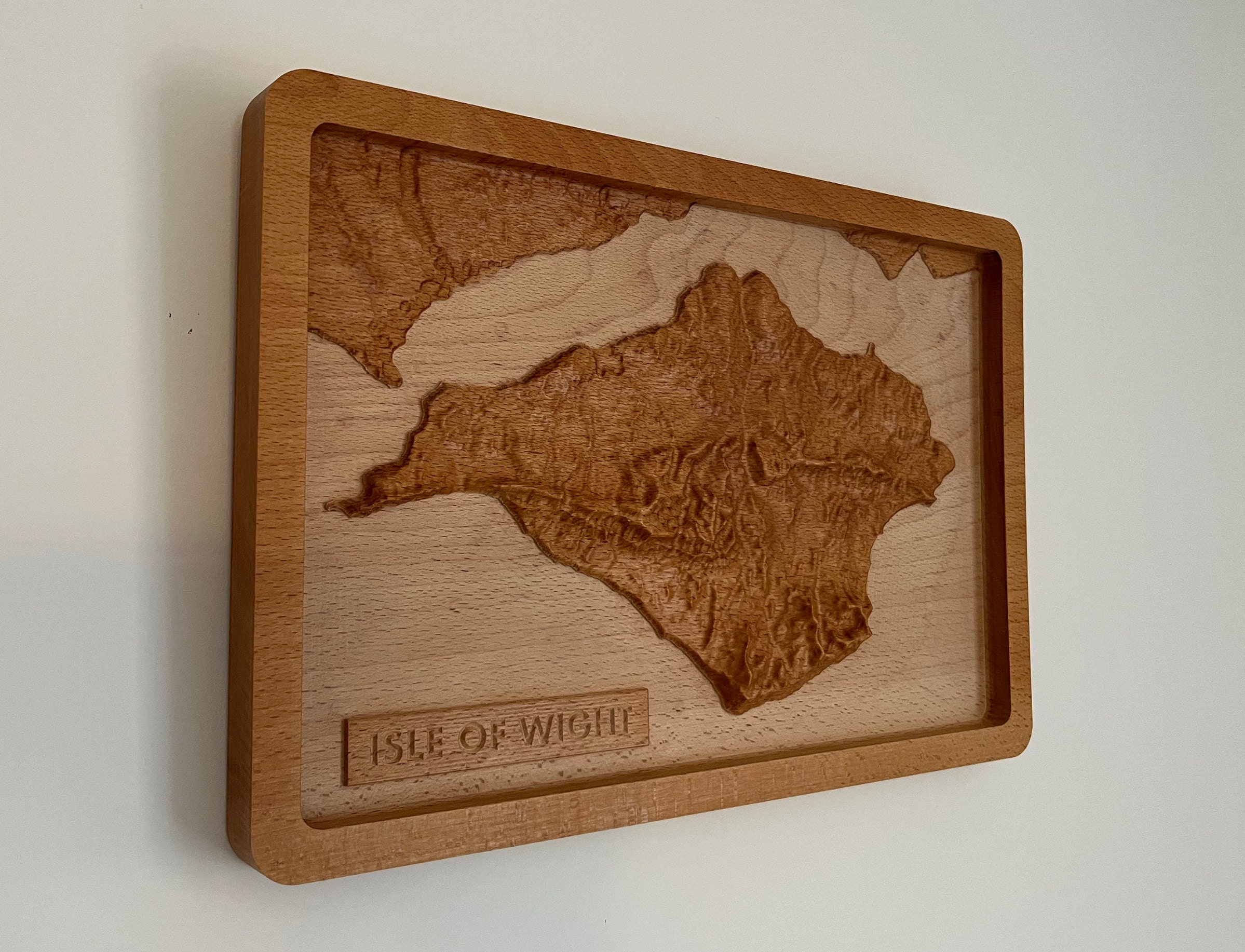 Isle of Wight 3D Topographic Wall Map Solid Wood 3D Carving Gift - Etsy UK
