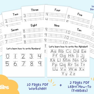 Number Tracing 1 to 10 Tracing Handwriting Practice Learn to Write ...