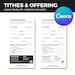 Church Tithes Offering Giving Card: Editable Canva Template (portrait ...