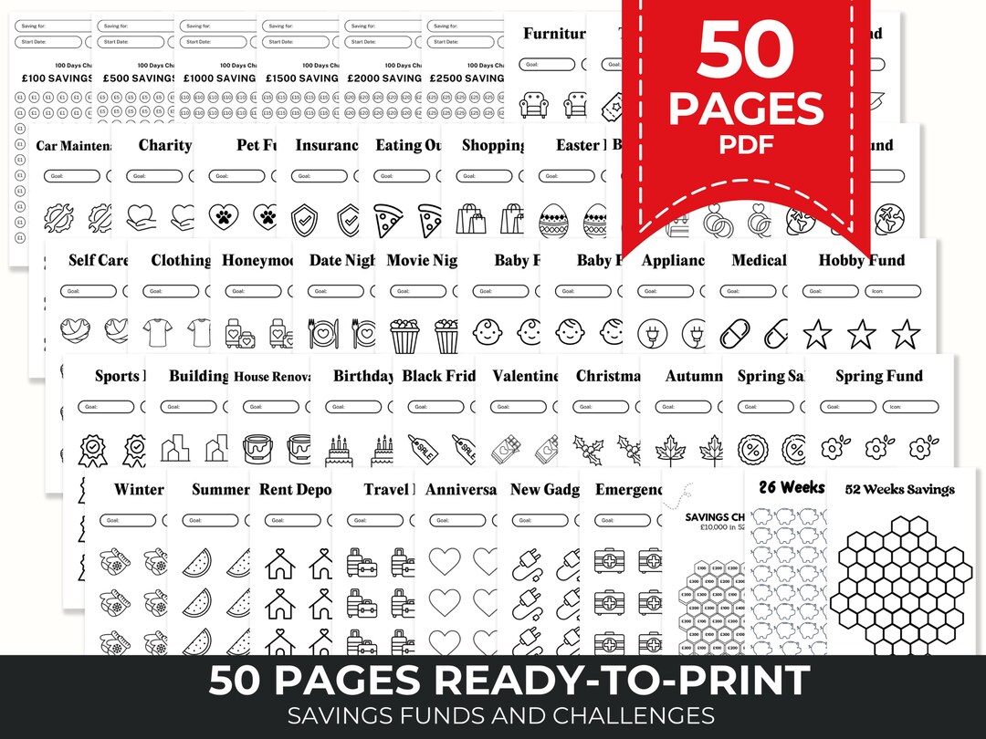 Printable Savings Tracker, Budget Tracker, Money Organizer for A6 ...