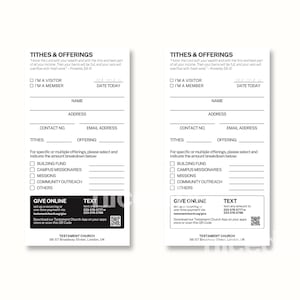 Church Tithes Offering Giving Card: Editable Canva Template (portrait ...