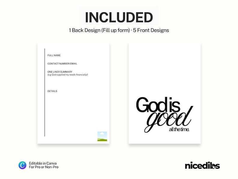Church Testimony Card Template: Editable Welcome Card (canva, Instant ...
