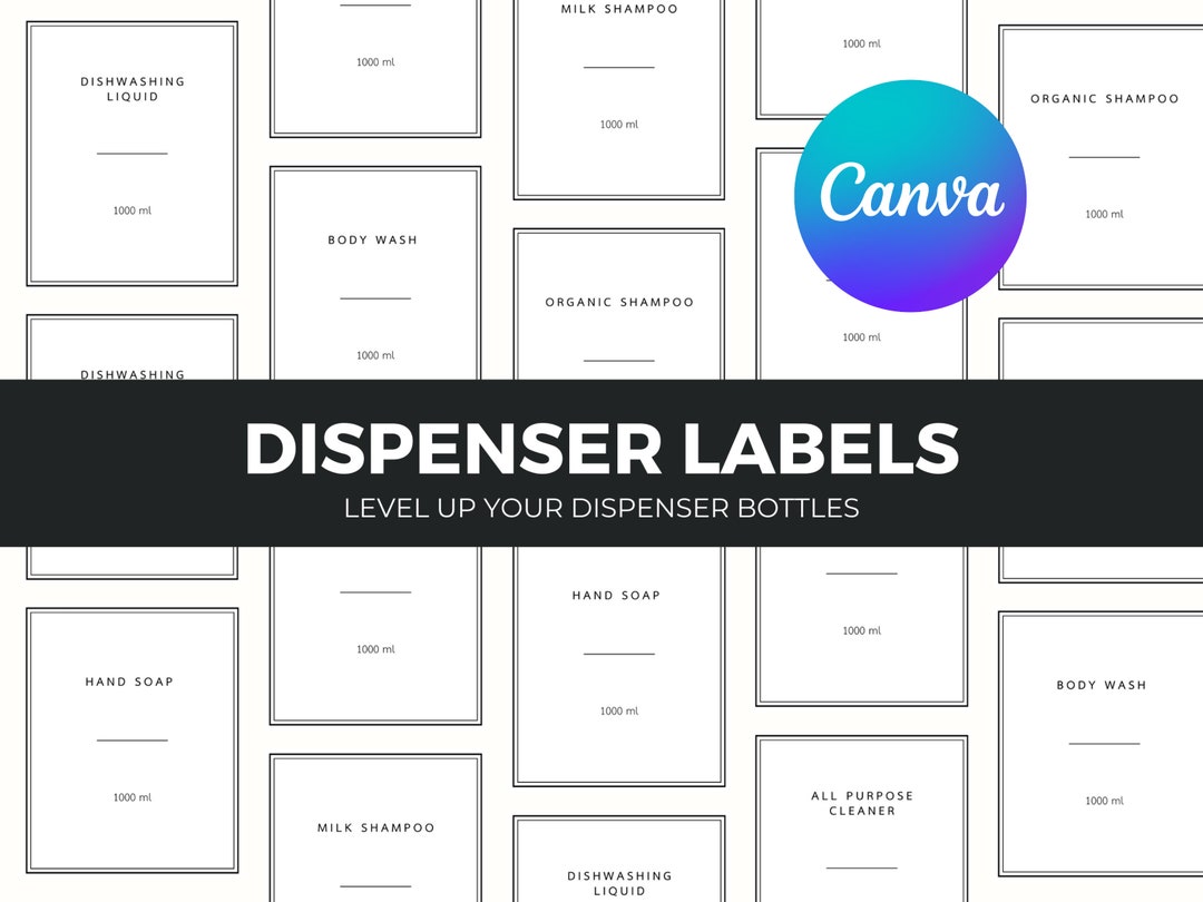 Customizable Dispenser Labels Editable Canva Template Done-for-you ...