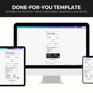 Church Tithes Offering Giving Card: Editable Canva Template (portrait ...
