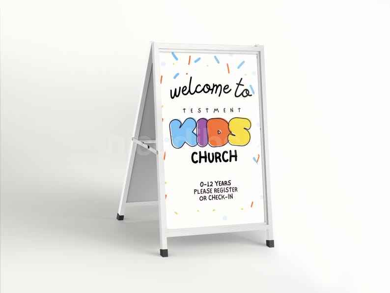 Kid Church A-frame Sign VBS Template | Canva Template | Church ...