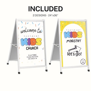 Kids Church A-frame Sign Template: Kids Ministry VBS Canva Design ...